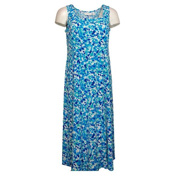 Susan Graver | Dresses | Susan Graver Womens Petite Dress Ps Liquid Knit Sleeveless Midi Blue ...